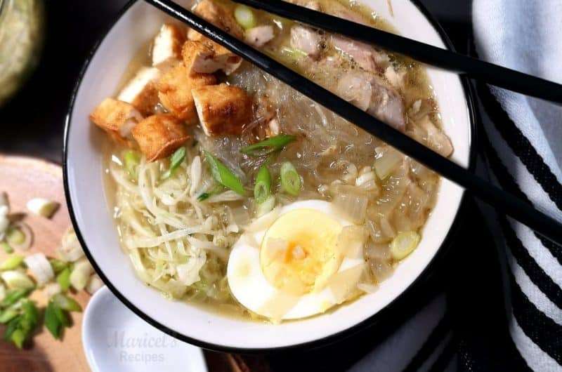 Chicken Vermicelli Soup with Tofu - Maricels Recipes Home Cooking
